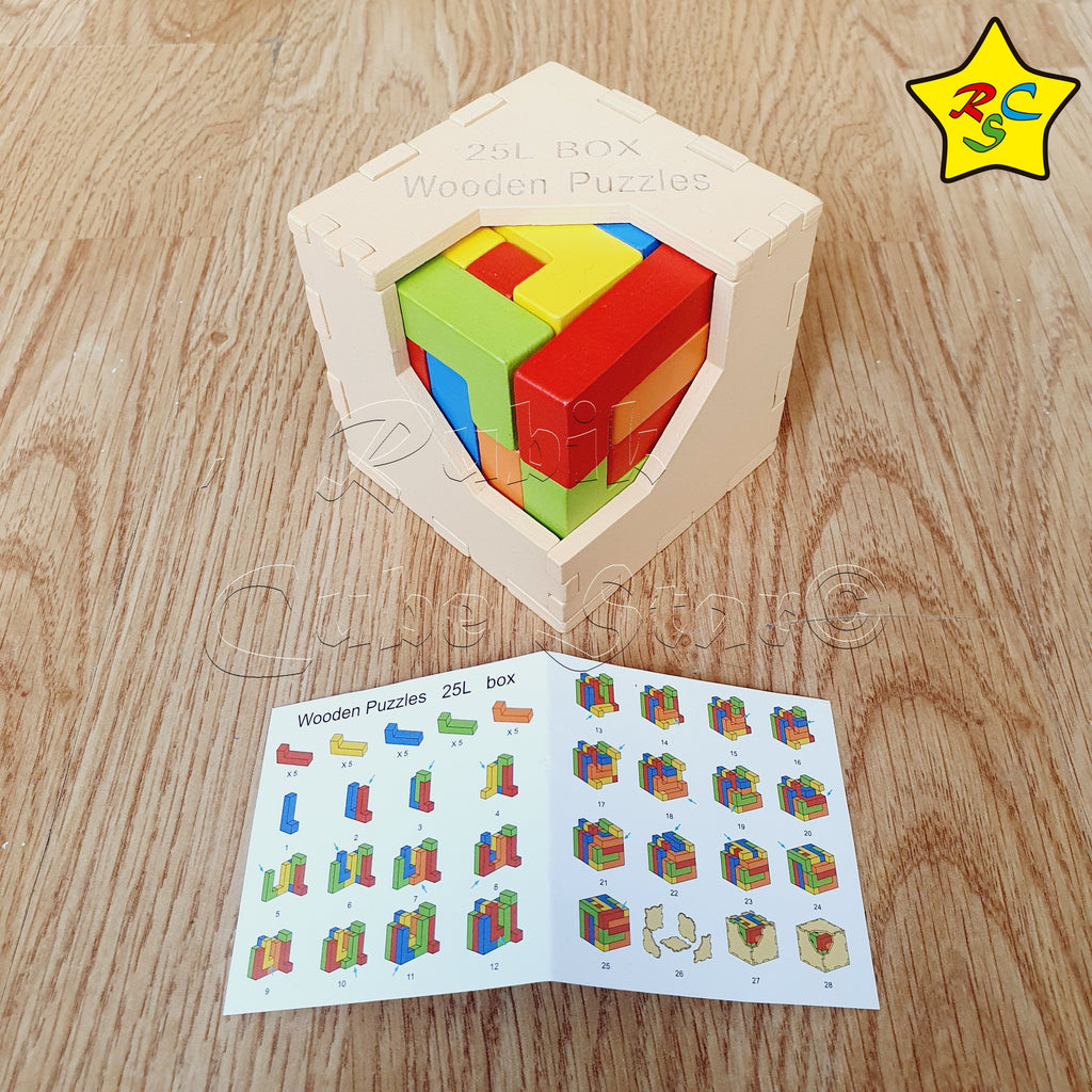 Cubo Soma Wooden Puzzle 25 Piezas Madera Colores Reto Mental – Cube Star